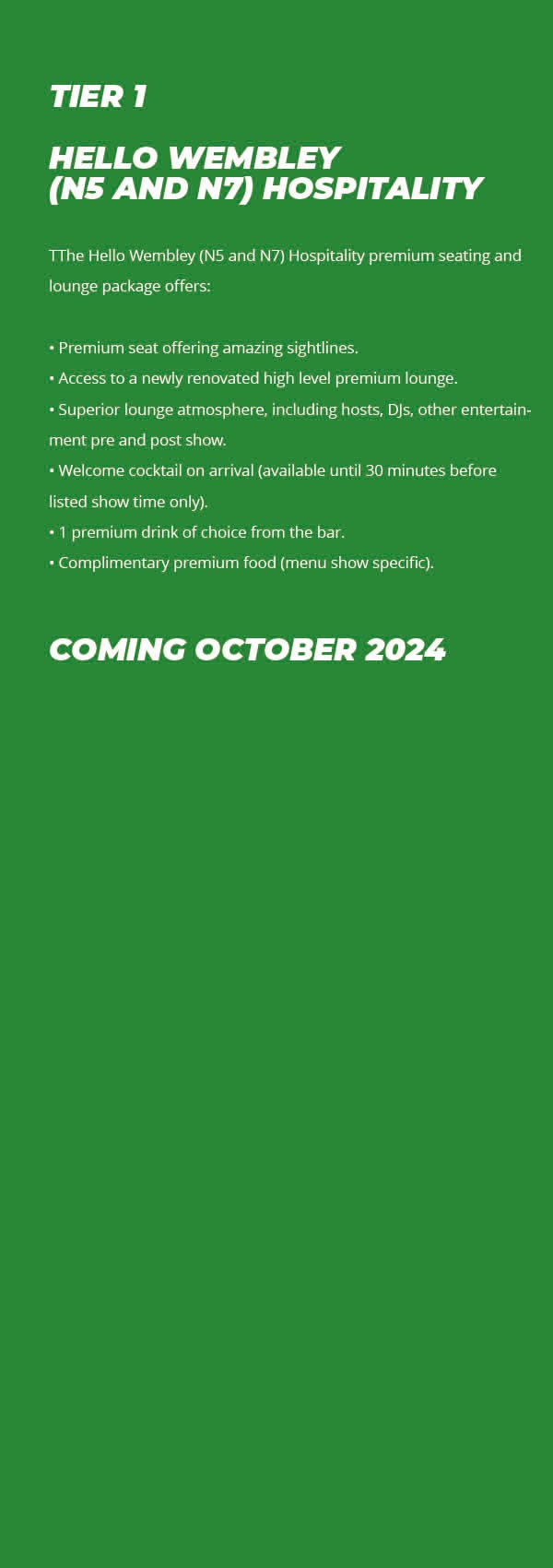 Premium seating & lounges | OVO Arena Wembley