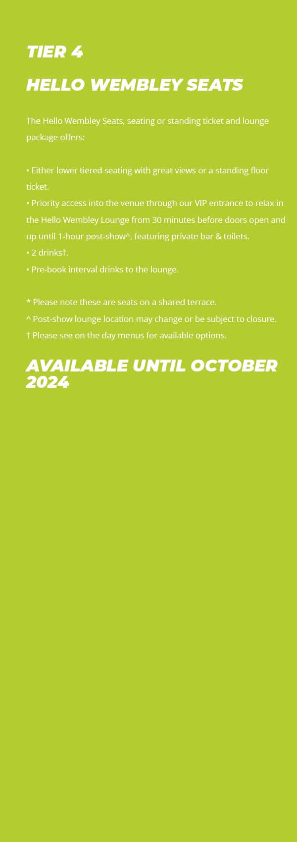 Premium seating & lounges | OVO Arena Wembley